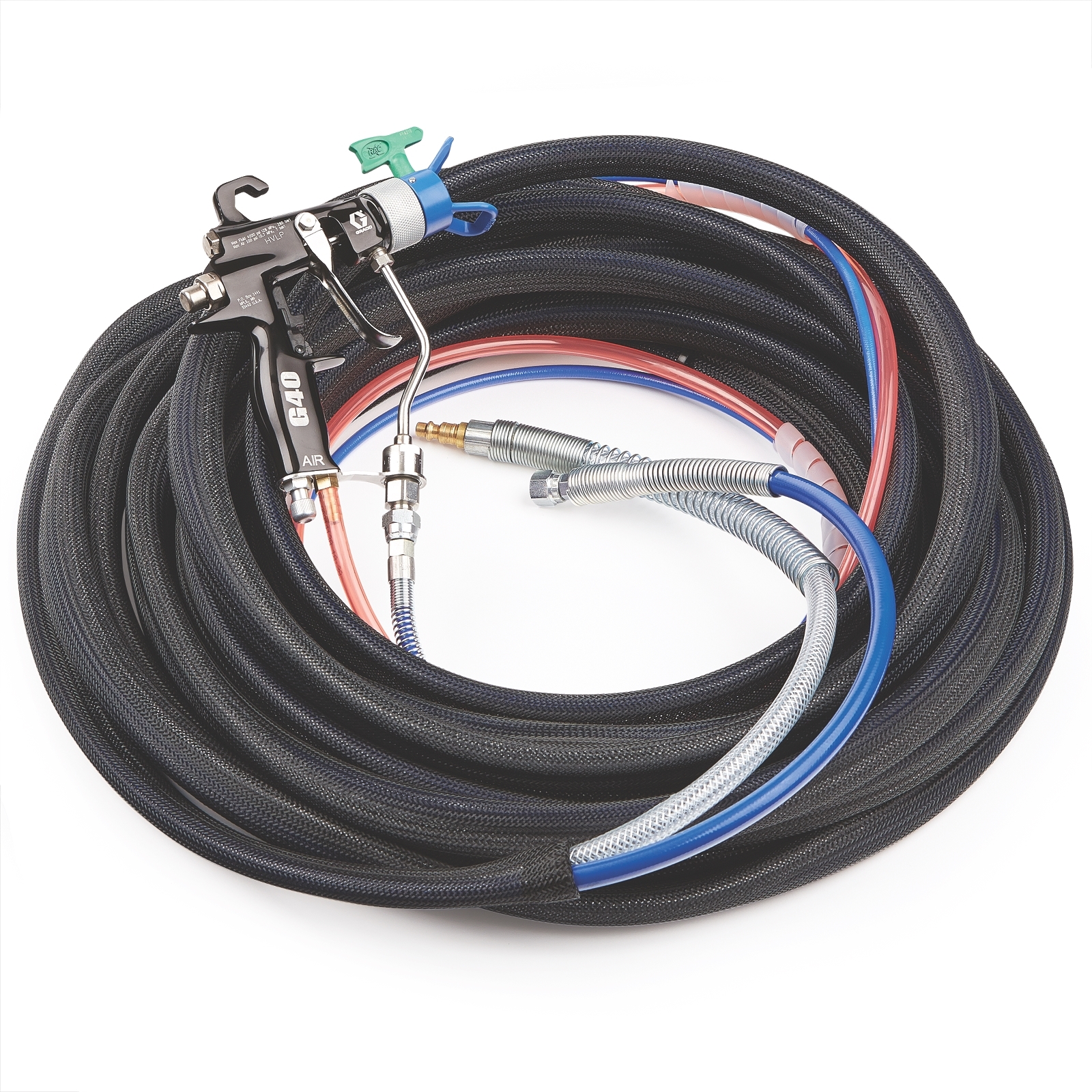 G40 Gun with RAC X Tip 50 ft Super Flex Fluid Air Hose Set