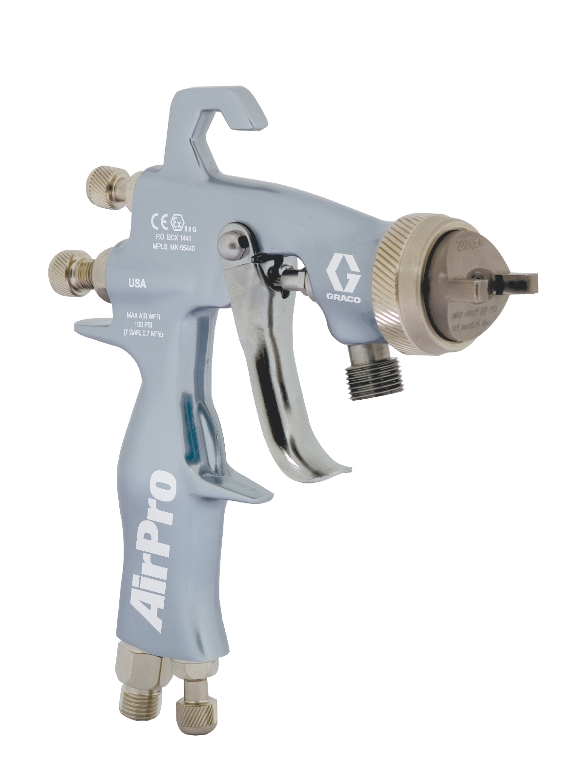 AirPro Air Spray Pressure Feed Gun, Conventional, 0.020 inch (0.5 mm ...