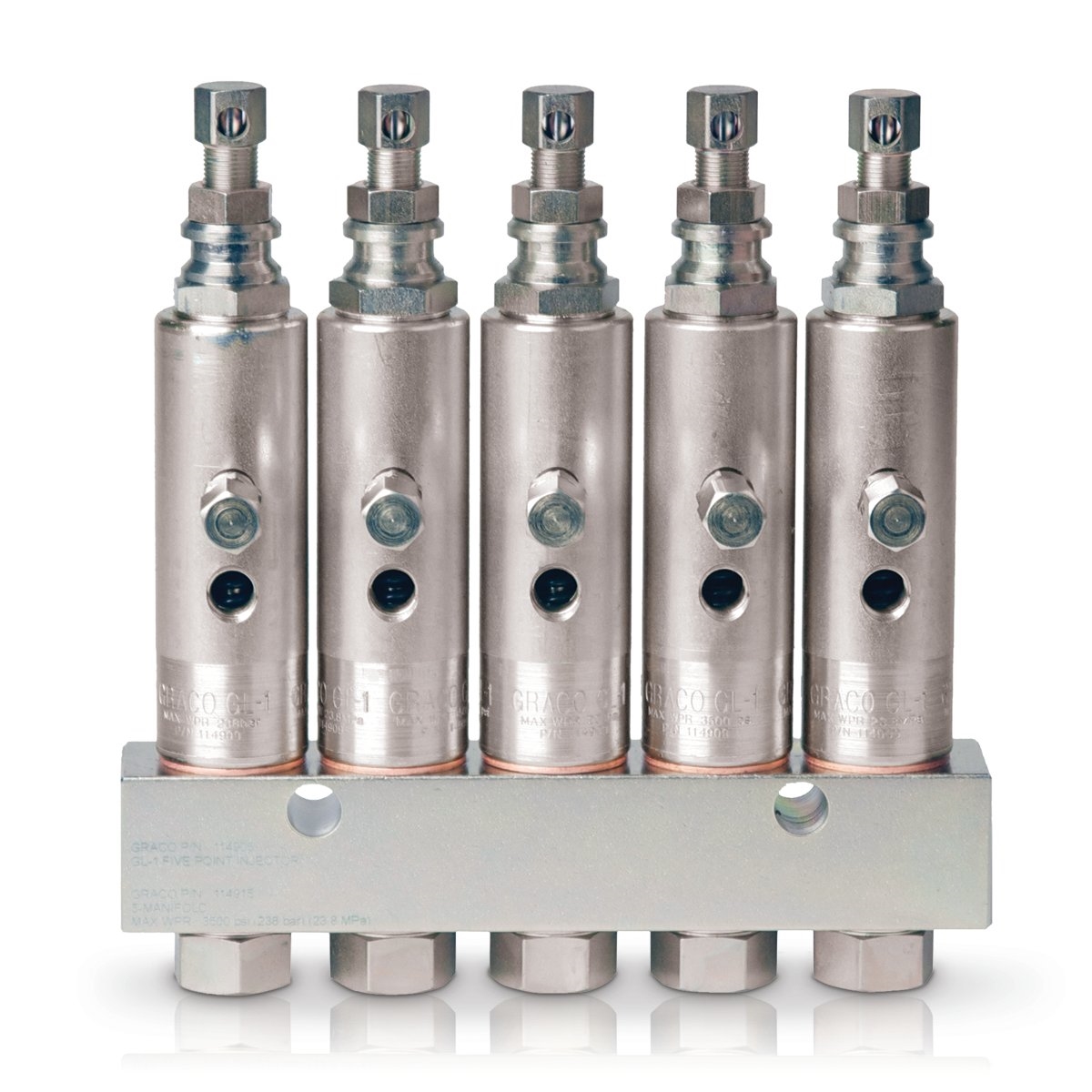 Injetores de graxa GL-1™ - 5 Injetores e Coletor