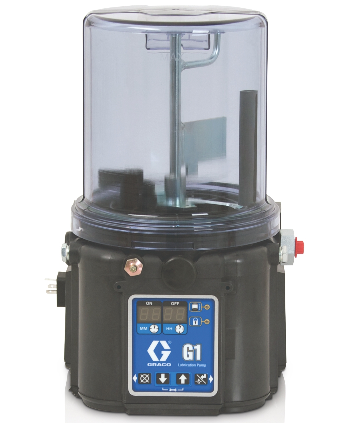 G1™ Plus Grease Lubrication Pump, 24 VDC, 4 Liter, DIN, Wiper, Low Level