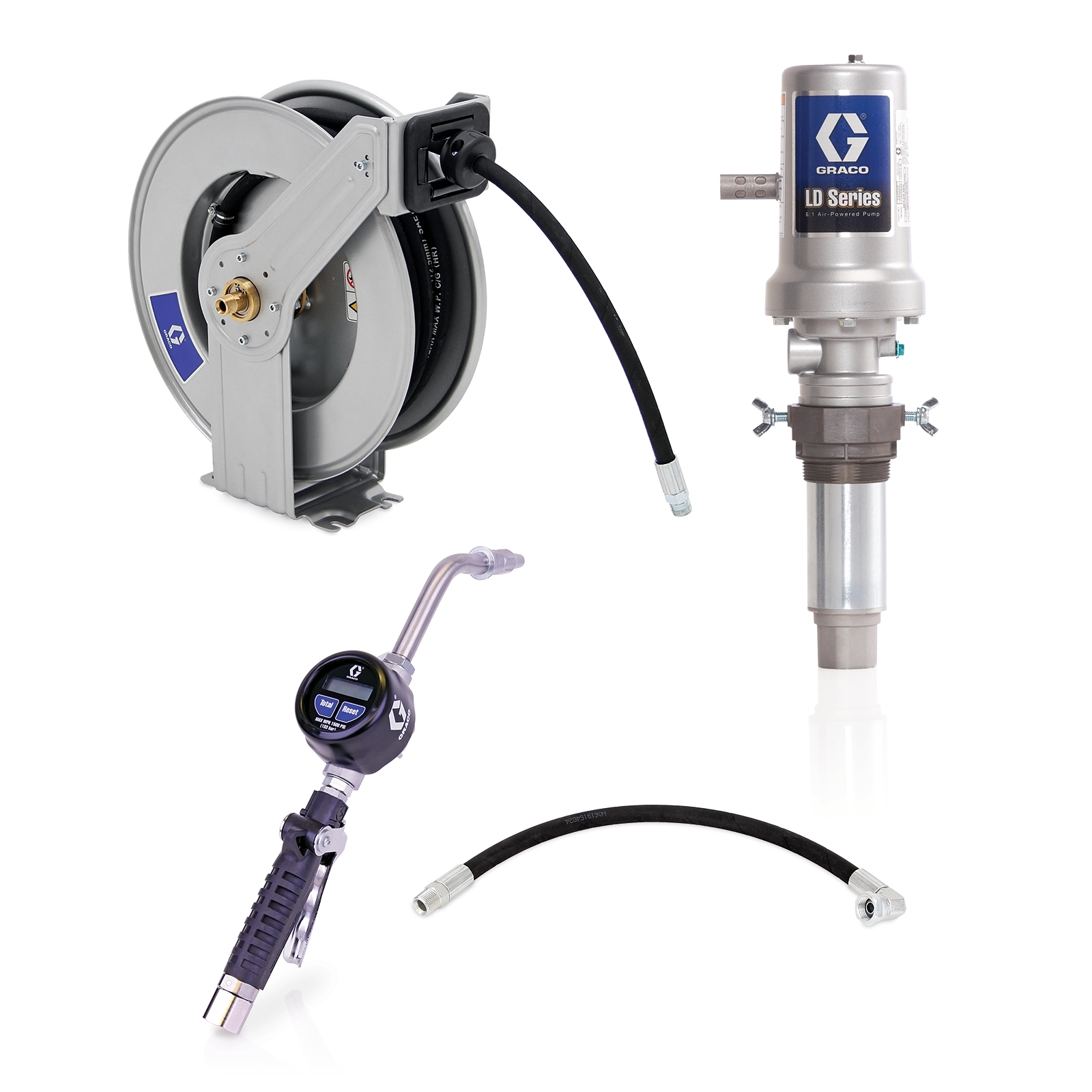 LD Series 5:1 Tank Mount Oil Pump with SD™ Series Hose Reel Package ...