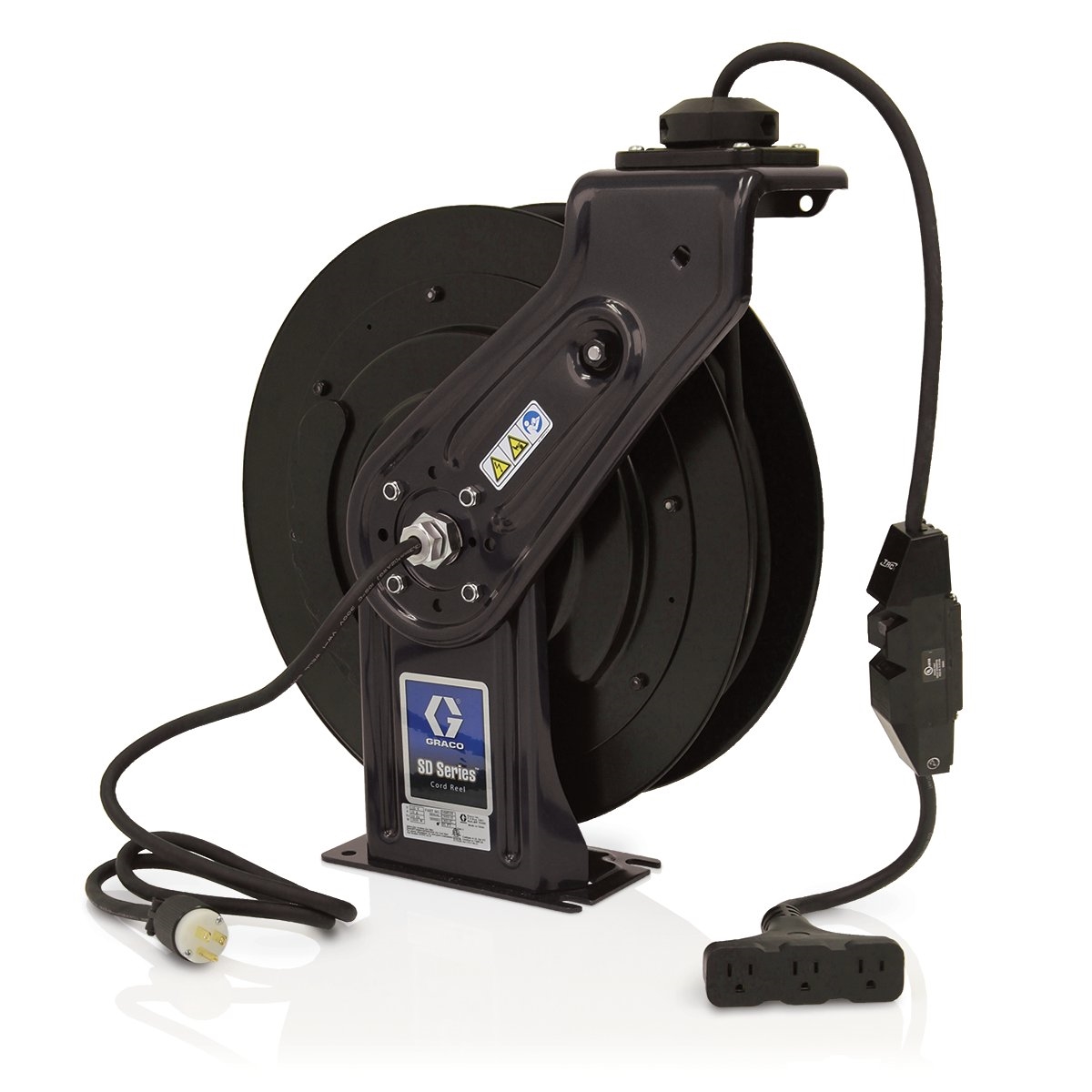 SD™ 5 Series 120 Volt Cord Reel - Tri-Plug GFCI Industrial Receptacle ...