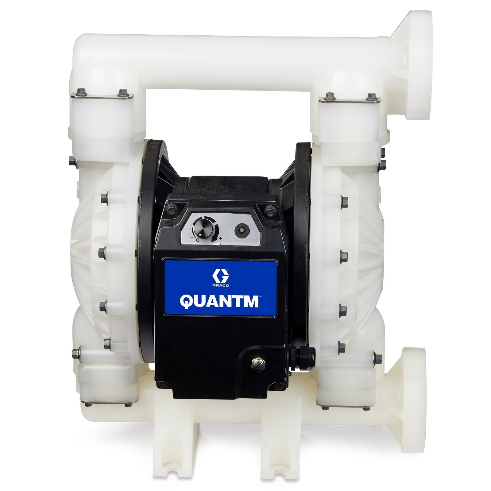 QUANTM i120, 2 Flange, Polypropylene Electric Diaphragm Pump, 380 - 480 VAC 3Ph, FEP AL Center ...