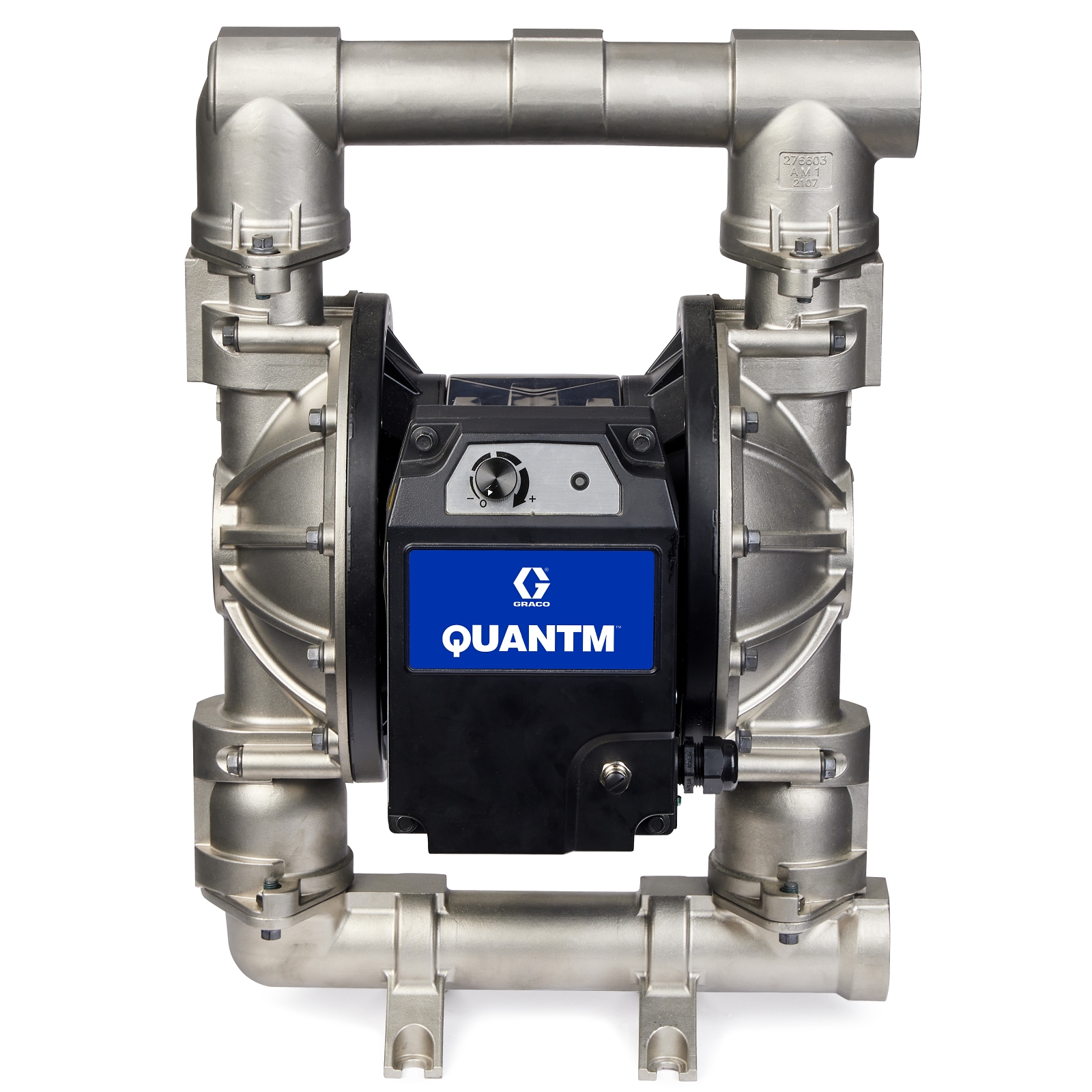 QUANTM i120, 2 NPT, Stainless Steel Electric Diaphragm Pump, 380 - 480 VAC 3Ph, FEP AL Center ...